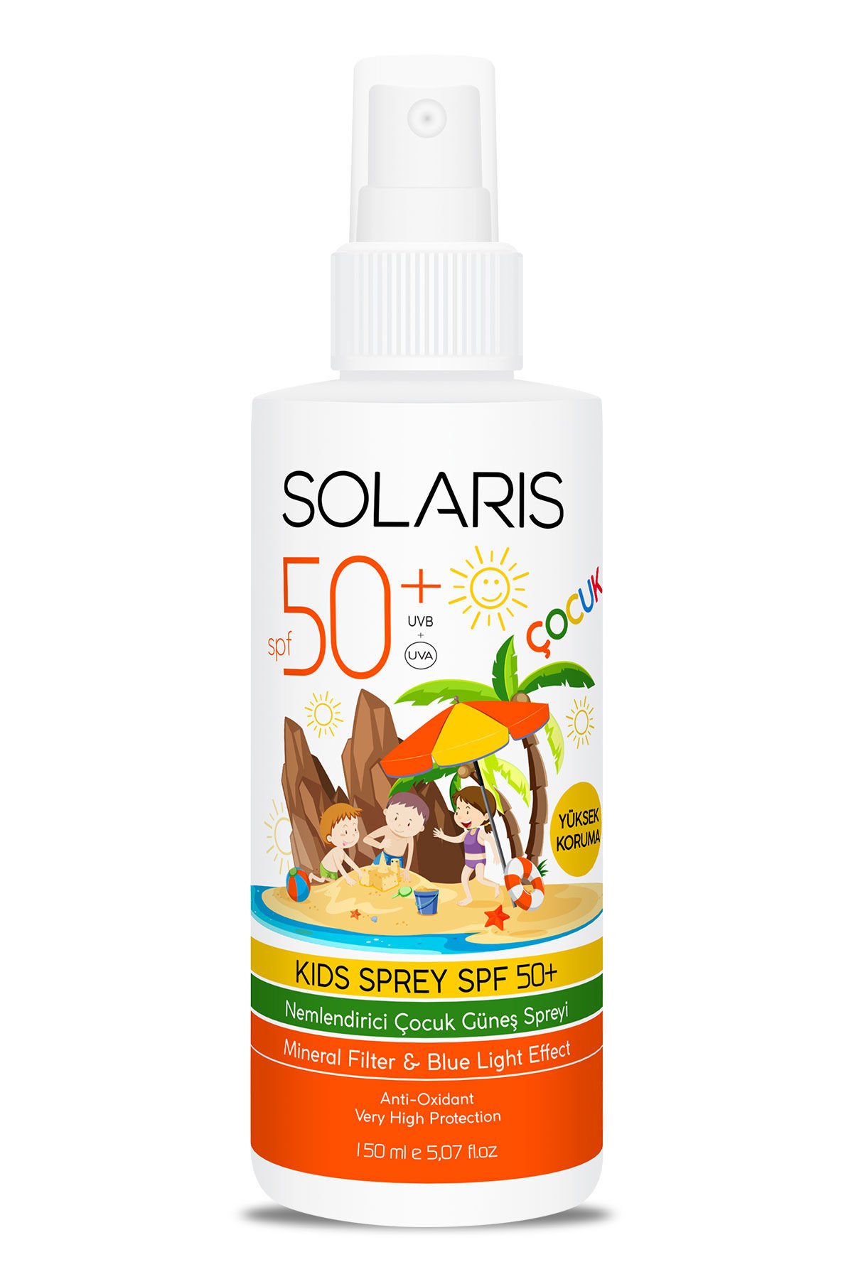 Solaris Kids Sunscreen Spray SPF 50+ High Protection 150 Ml ...